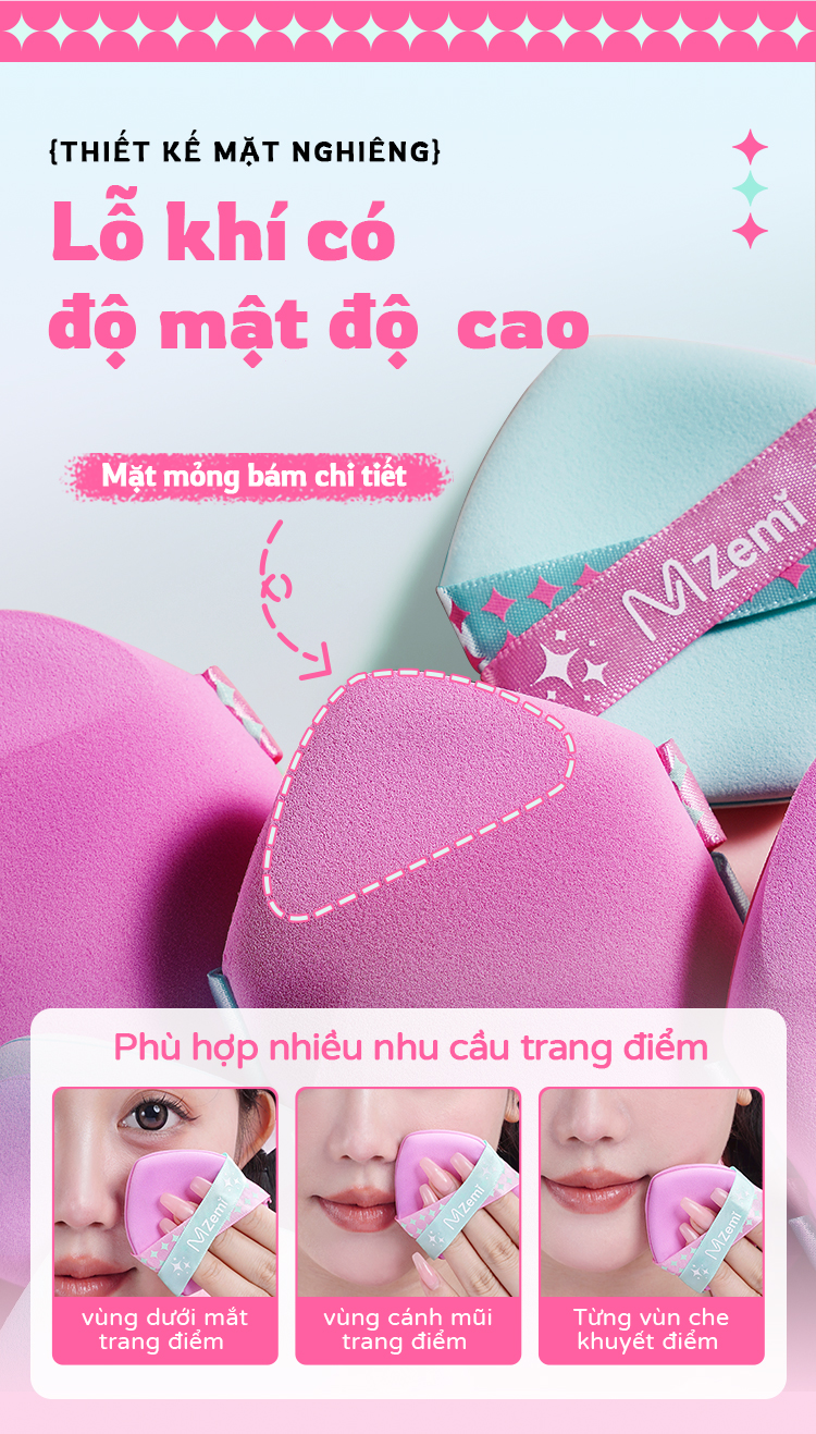 Đệm mật độ cao Puff Soft Blend Flawless Base Natural Smooth Makeup Tool ...