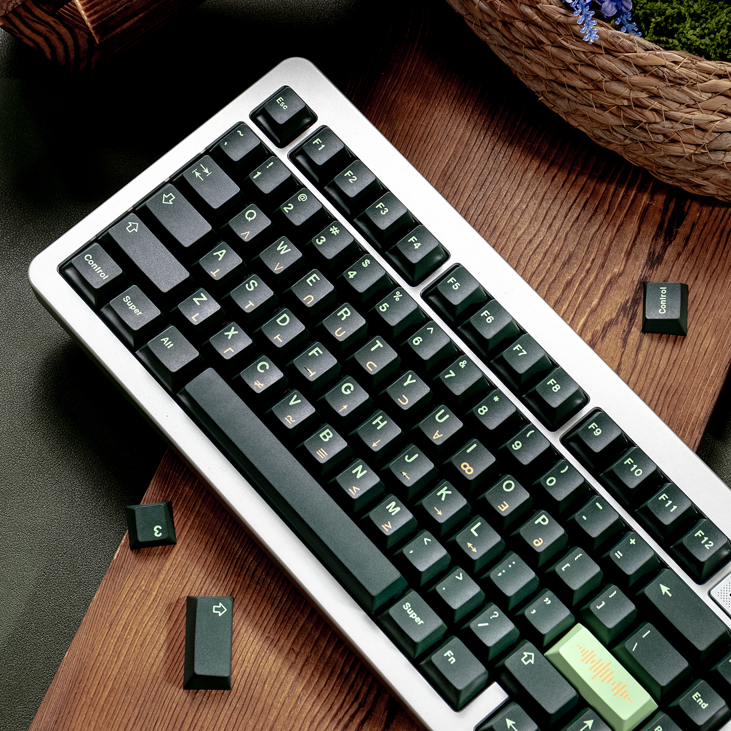 Ohm Keycaps Màu xanh đậm PBT Cherry Profile cho bàn phím cơ Alice 6.25u ...