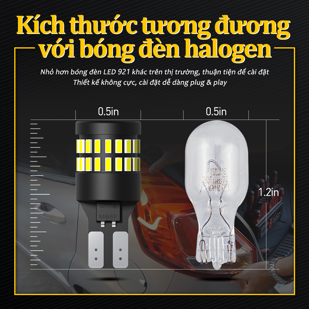 AUXITO 2PC T15 W16W Led Canbus Không Lỗi Đèn dự phòng ô tô Đèn lùi ...