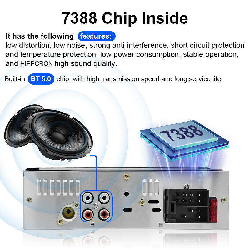 Bộ Stereo Đa Phương Tiện MP3 Ô Tô Bluetooth 1 DIN FM Radio ISO Power ...