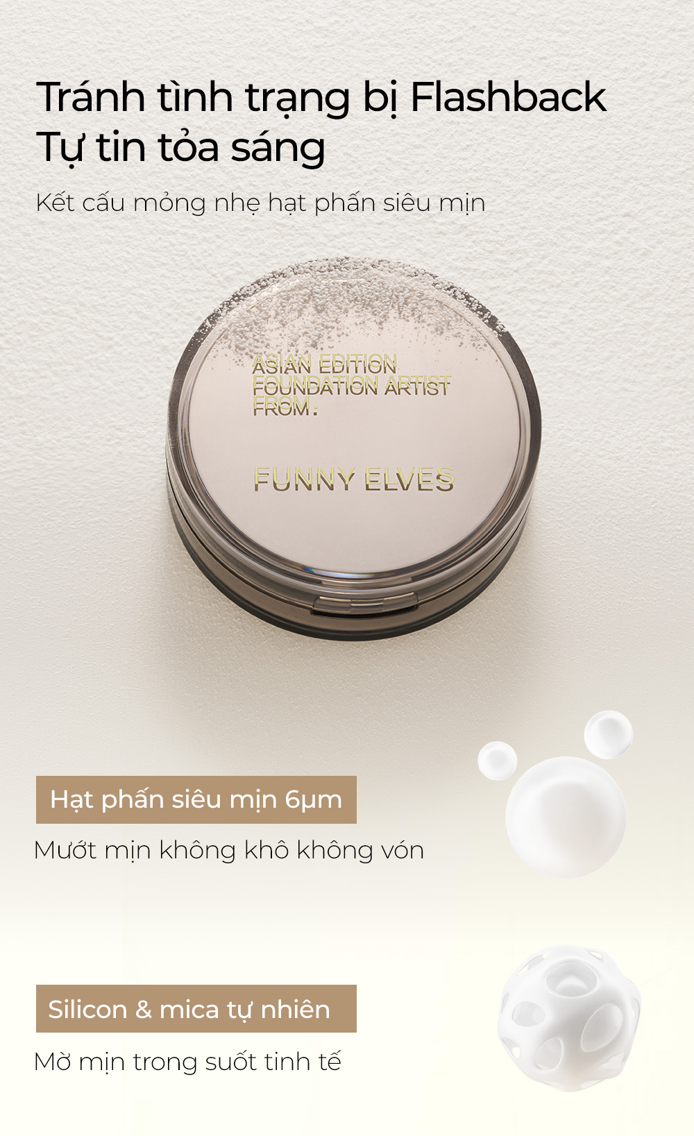 Combo Funny Elves Loose Powder & Kem nền 7ml – Lâu trôi, Kiểm soát dầu ...