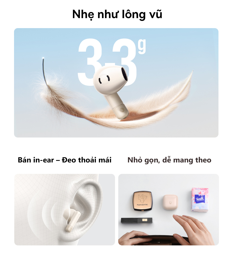 Tai nghe không dây Baseus Bass BS2 Lite True Wireless Driver 10mm ...