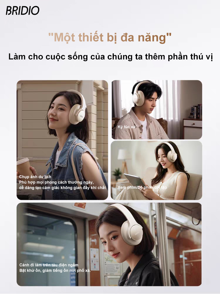 Tai Nghe Chụp Tai Bluetooth 5.4 Chống Ồn Chủ Động ANC Siêu Trầm Pin 25 ...