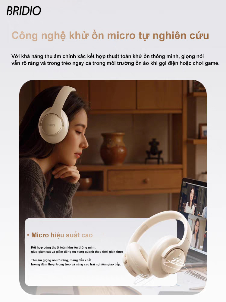 Tai Nghe Chụp Tai Bluetooth 5.4 Chống Ồn Chủ Động ANC Siêu Trầm Pin 25 ...