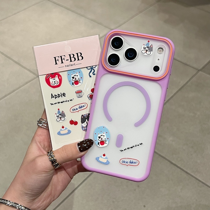 Sáng tạo cửa sổ lớn từ tính DIY chú chó con dán vỏ điện thoại thích hợp ...