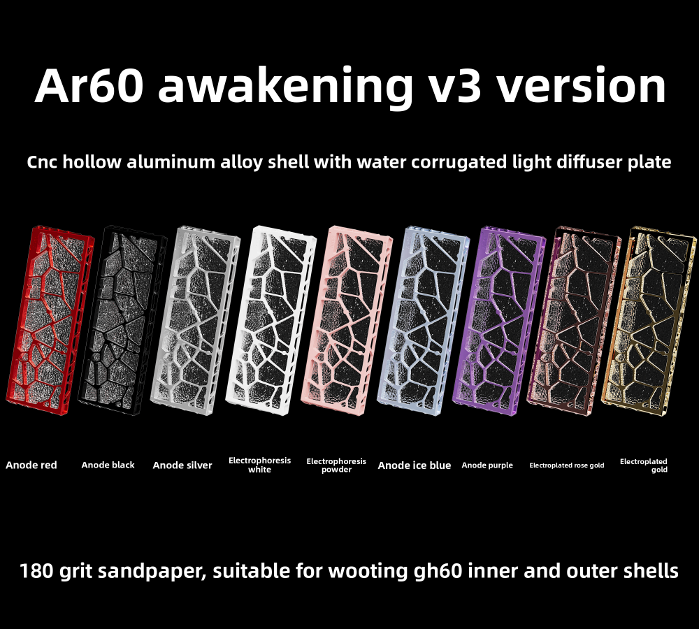 AR60 Vỏ bàn phím vỏ rỗng bằng hợp kim nhôm Anodized có ruy băng Trọng ...