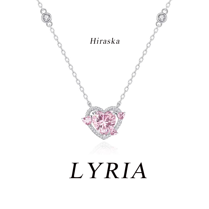 Vòng Cổ Bạc LYRIA 925 - Guardian Heart Pink Zircon Nữ Món Quà Thanh ...