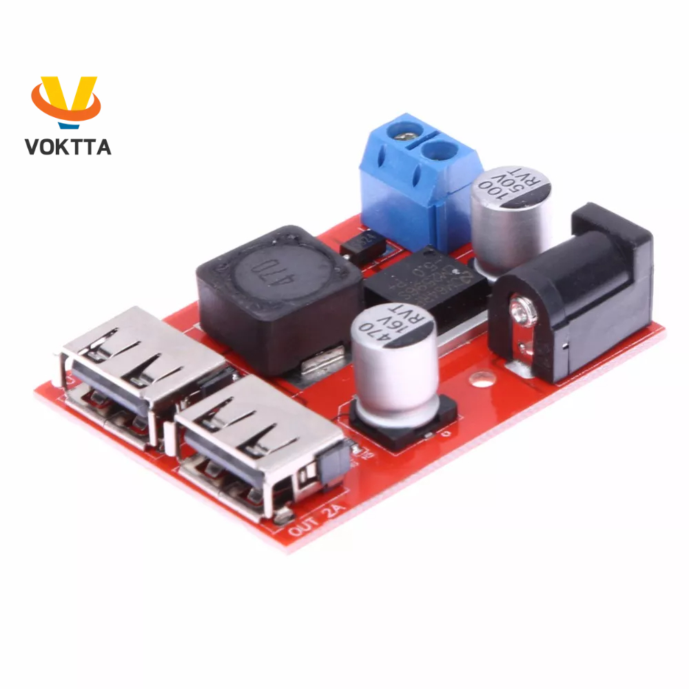 Bảng Mạch Hạ Áp VOKTTA Dual USB DC-DC 9V 12V 24V 36V Xuống 5V 3A ...
