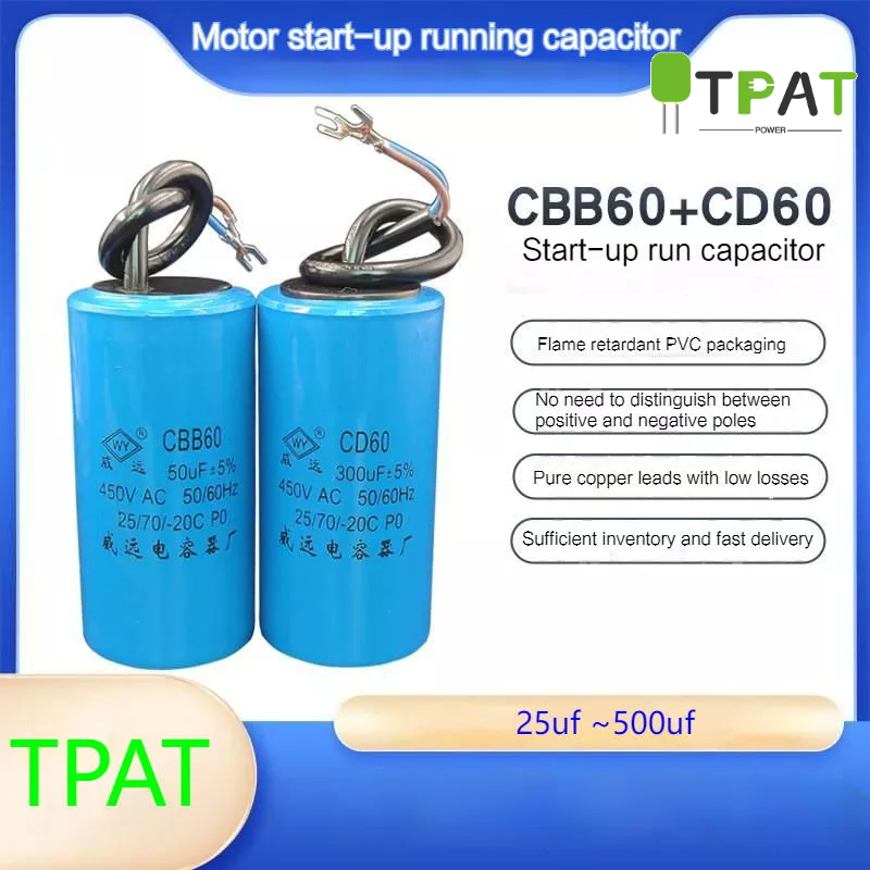Tụ Điện Khởi Động Động Cơ Cbb60 / cd60 450VAC 25UF ~ 500UF | Shopee Việt Nam