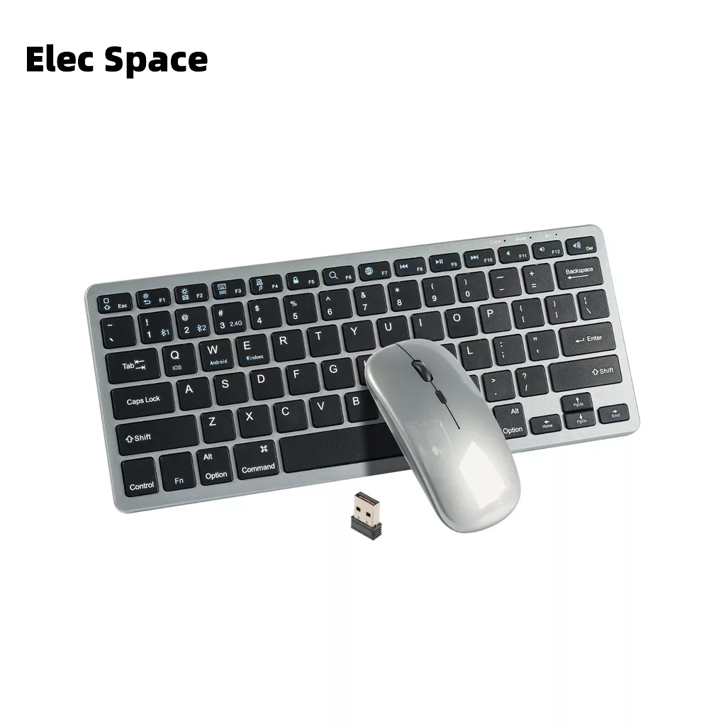 Elec Space Set bàn phím và chuột không dây 3 chế độ 78 phím có thể sạc ...