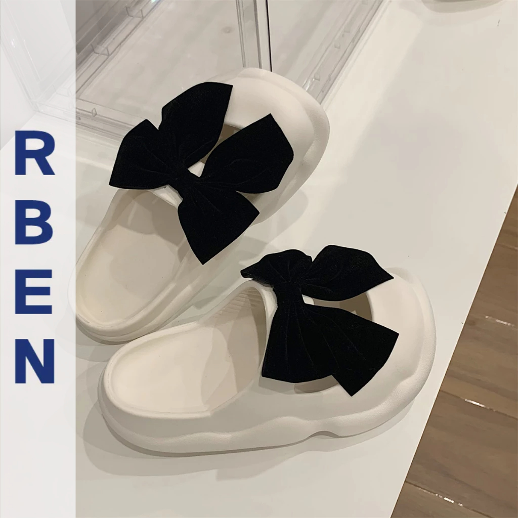 Dép xăng đan Mary Jane RENBEN xỏ ngón chống trượt đính nơ phong cách Anh Quốc thời trang mùa hè ...