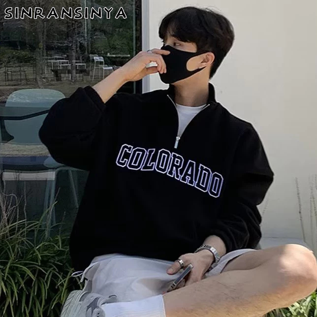 Sinransinya Áo sweater Dáng Rộng Thêu Chữ Cao Cấp Phong Cách retro ...
