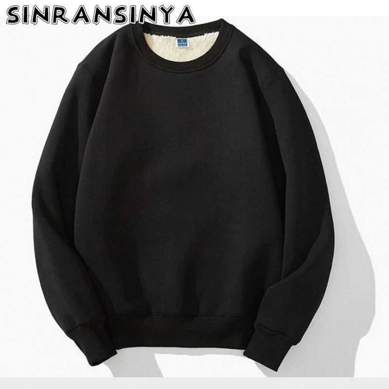 Áo sweater SINRANSINYA nhung lông cừu dày dặn cổ tròn thời trang thu ...