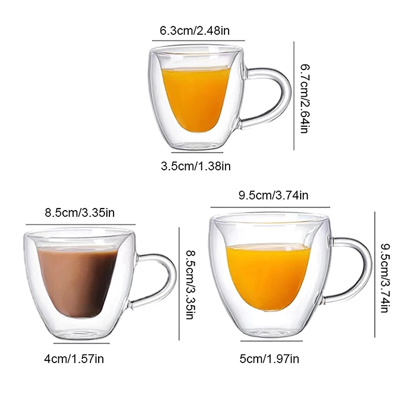 Cốc Thủy Tinh Elebuy 50 100 260ml Hai Lớp Trong Suốt Hình Trái Tim Dễ Thương Shopee Việt Nam