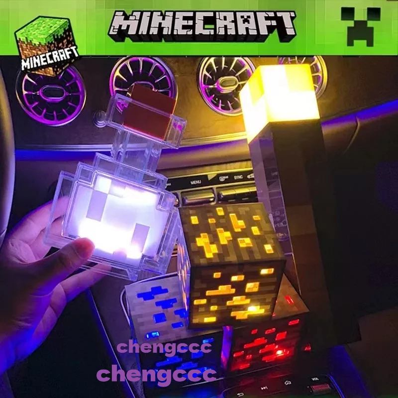 Đèn Pin Thay Đổi Màu Sắc Phong Cách Minecraft Đèn Ngủ Bóng LED Thiết Kế ...