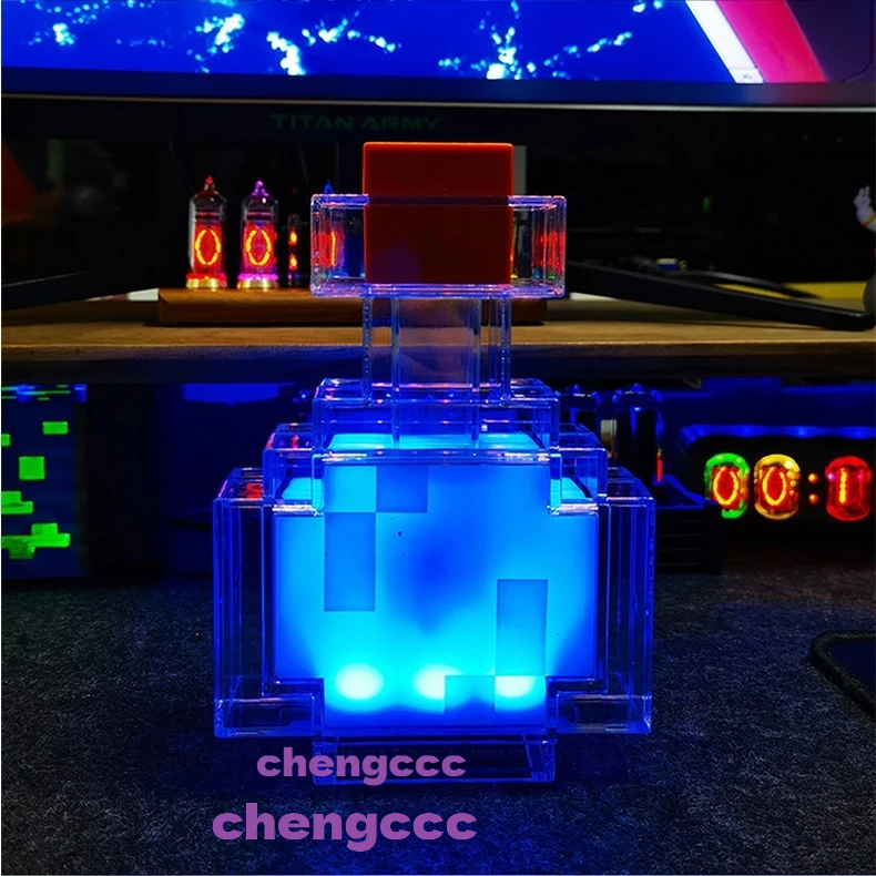 Đèn Pin Thay Đổi Màu Sắc Phong Cách Minecraft Đèn Ngủ Bóng LED Thiết Kế ...