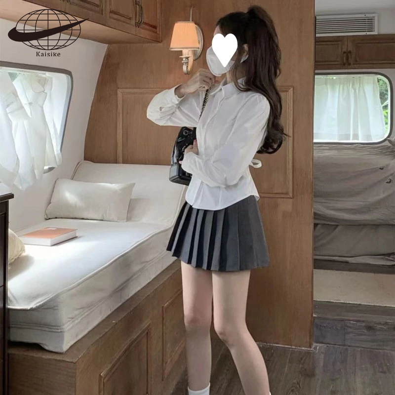 Kaisike Áo sơ mi trắng mới của phụ nữ ngọt ngào và cay phong cách đại học dài-tay áo sơ mi trắng ...