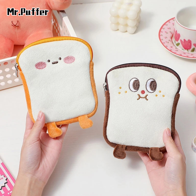 Mr.puffer Ví Nhỏ Đựng Tiền Xu / Khăn Ăn Bằng Vải Bông Hình Bánh Mì ...
