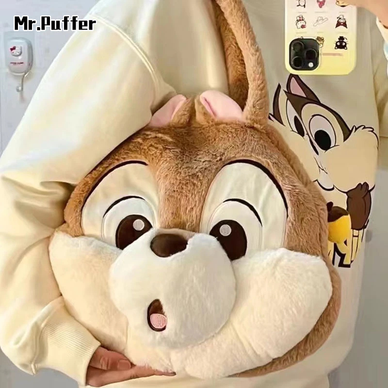 Túi đeo vai MR PUFFER cỡ lớn hình sóc chuột Chichititi phủ lông dễ ...