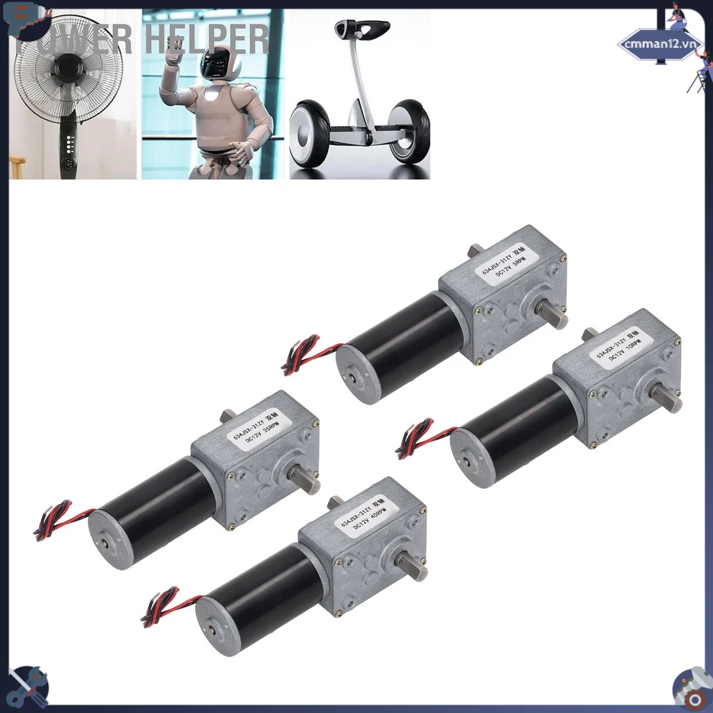 Power Helper Động Cơ Giảm Tốc Trục Kép DC 12V Tự Khóa Độ CW CCW Worm ...
