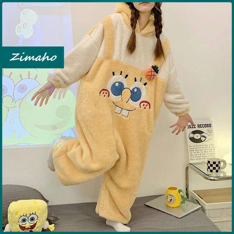 Bộ Đồ Ngủ Liền Thân Vải Lông Cừu San Hô Dày Dặn Ấm Áp In Hoạt Hình Gấu ...