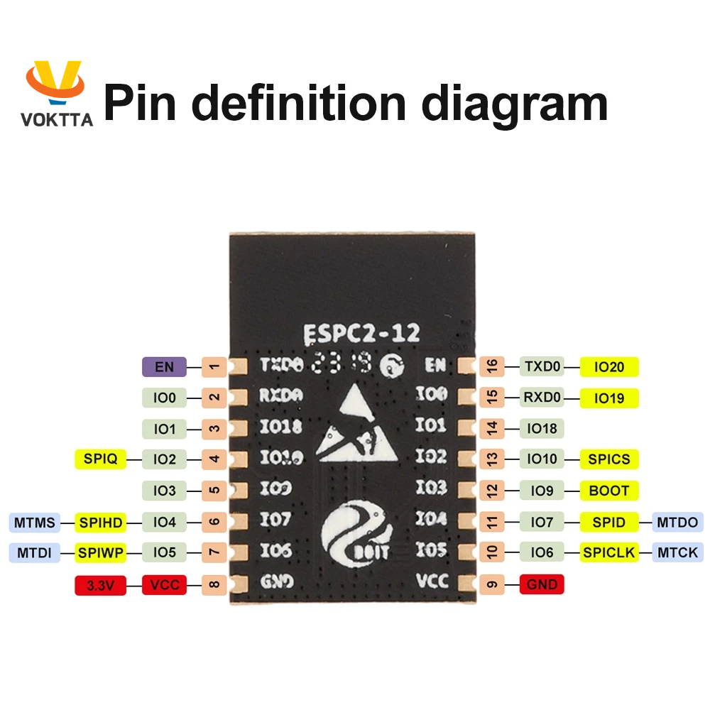 Mô Đun voktta esp32-c2 esp8684 wifi bluetooth-c2-12 Để Thay Thế esp-12e ...