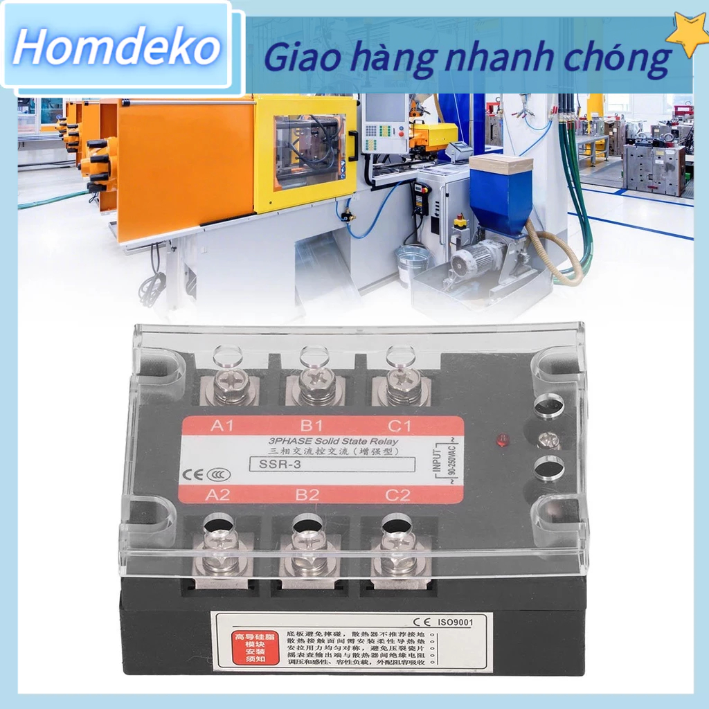 Homdeko Rơle trạng thái rắn 3 pha chống nhiễu AC sang SSR cho quạt ...