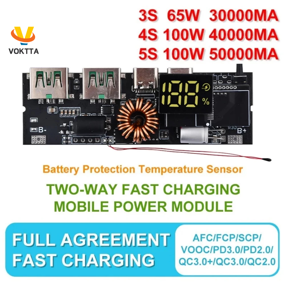 Bảng Mạch Sạc Dự Phòng 6 Cổng usb voktta pd 65w 100w 21700 | Shopee Việt Nam