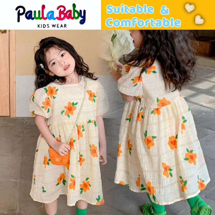 Paulababy Váy cô gái phiên bản Hàn Quốc 1-6 năm váy công chúa trẻ em cô ...