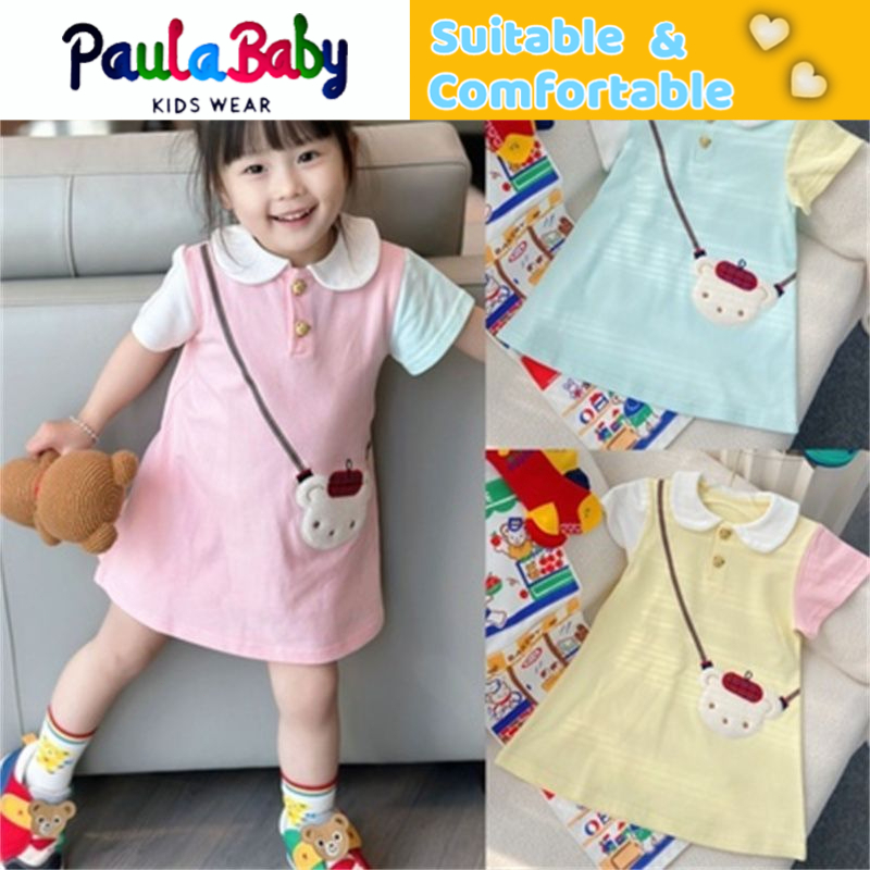 Paulababy váy công chúa bé gái Mùa hè Tay áo ngắn cotton váy polo bé ...