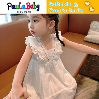 Paulababy Đầm Công Chúa Không Tay Màu Trắng Thời Trang Cho Bé Gái 2 ...