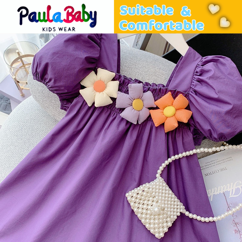 Paulababy Đầm Công Chúa Phồng Ngắn Tay Màu Sắc Xinh Xắn Cho Bé Gái ...