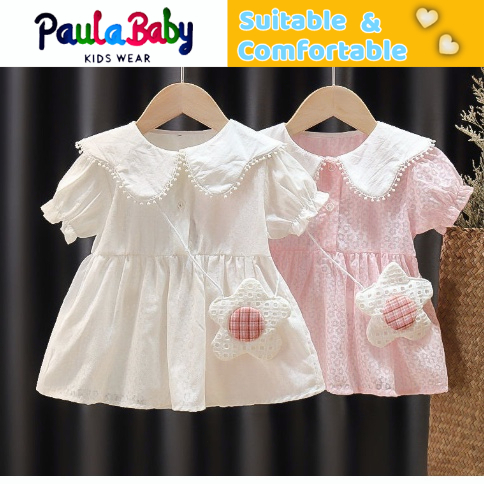 Paulababy Đầm Công Chúa Mùa Hè Tay Cộc In Họa Tiết Hoa Phong Cách Hàn ...