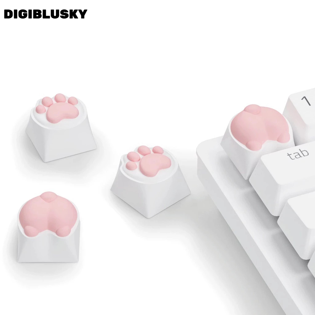 1 PC Màu Hồng Mèo Paw Keycap / Mèo Mông Keycap Cô Gái Trái Tim Bàn Phím ...
