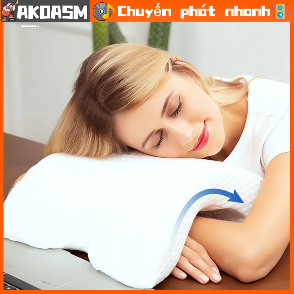[Hàng Sẵn] Cánh Tay Gối Đàn Hồi Chậm Áp Mút Cong Hình Chữ U Trắng Ôm Du Lịch Ngủ [AKOASM ...