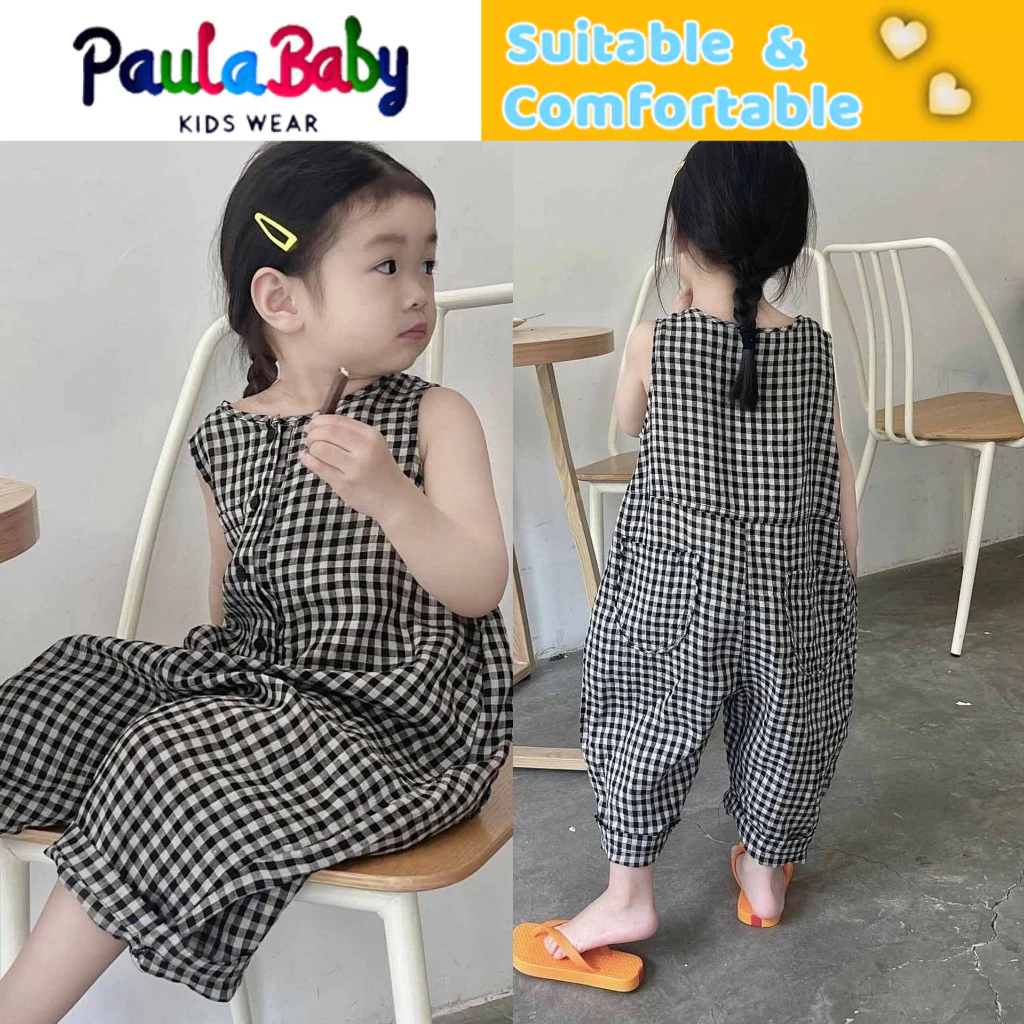 Paulababy mùa hè bé lưới jumpsuit cotton Hàn Quốc tay áo lỏng lẻo ...