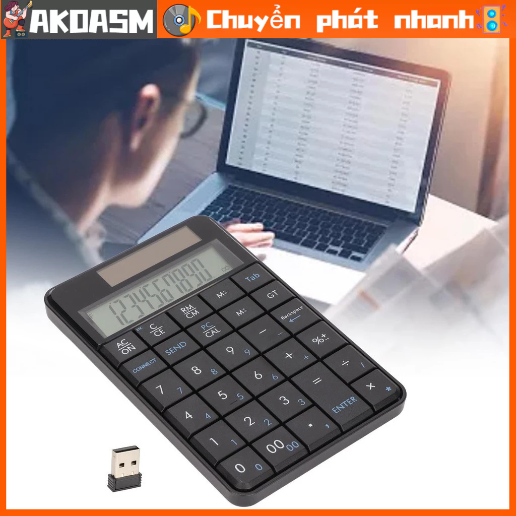 AKOASM Máy Tính Bàn Phím Số Chức Năng 29 Không Dây 2.4GHz USB Cắm Và Chạy Thiết Kế Công Thái Học ...