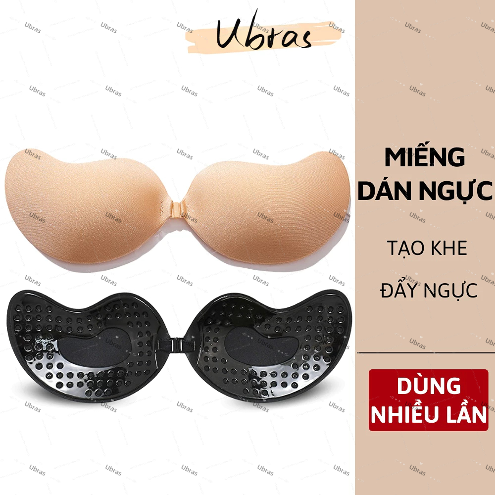 Ubras Miếng dán ngực silicon liền mạch, miếng dán ngực cốc xoài, mỏng, có dây đẩy, kiểu mới 2024 ...