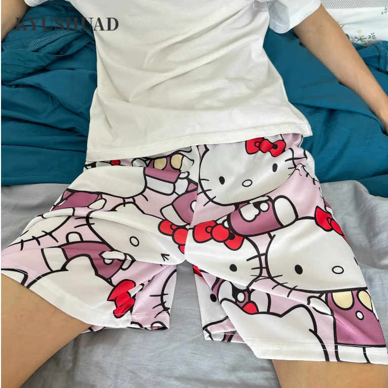 Kyushuad Quần Short Nam Mỹ Retro Hello Kitty In Hình Hoạt Hình Rời Đi ...