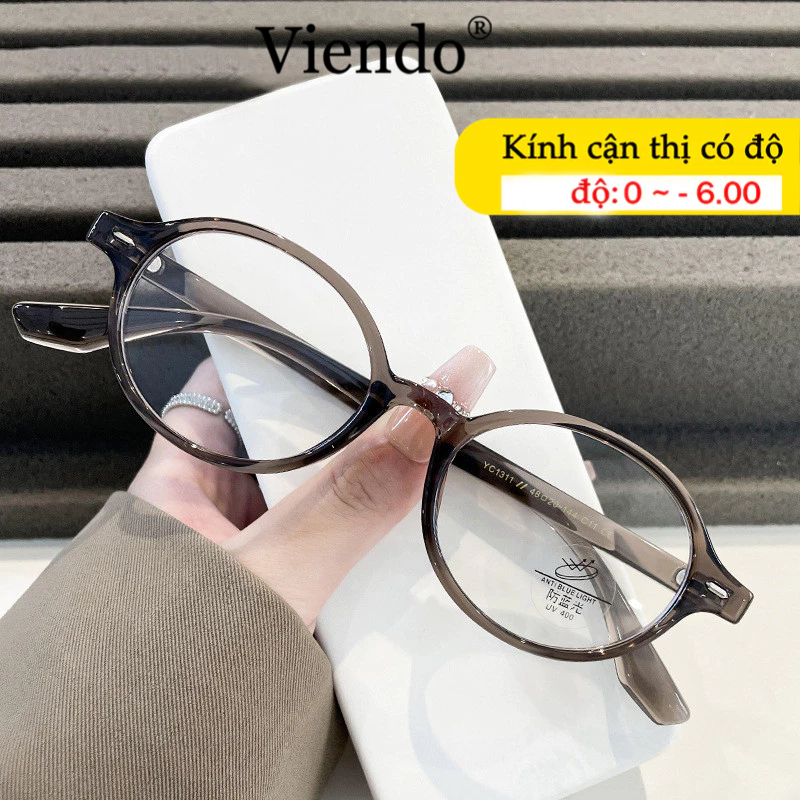 Gọng Kiếng Cận Nam Nữ VIENDO Y2K Kính Cận Gọng Bäu Duc Oval TR90 Chông Tia UV Ánh Sáng Xanh Đổi ...