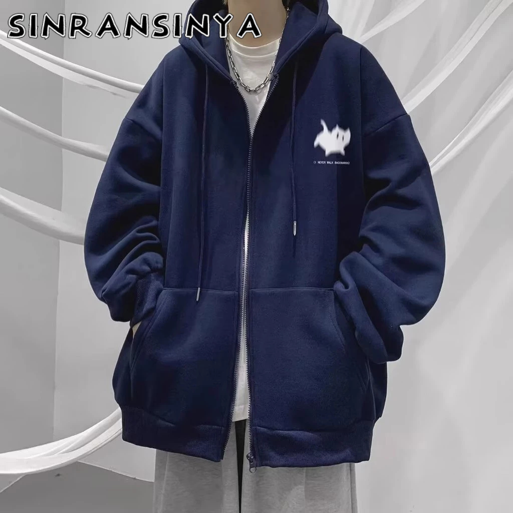 Áo len cardigan nam SINRANSINYA Áo khoác có mũ trùm đầu thể thao kiểu ...