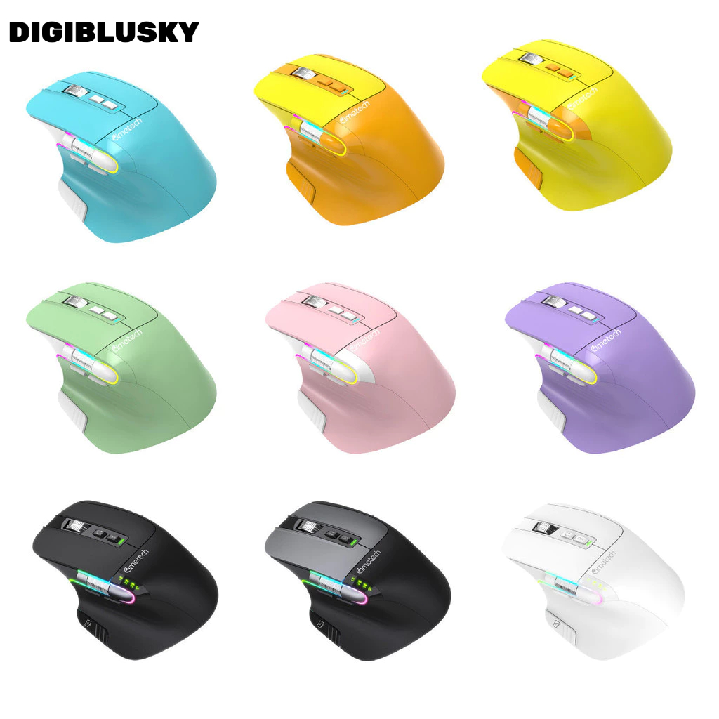 DIGIBLUSKY Chuột không dây BT1 + BT2 + BT3 + 2.4GHz Bluetooth 5.2 Chuột thu USB Chuột Type-C ...