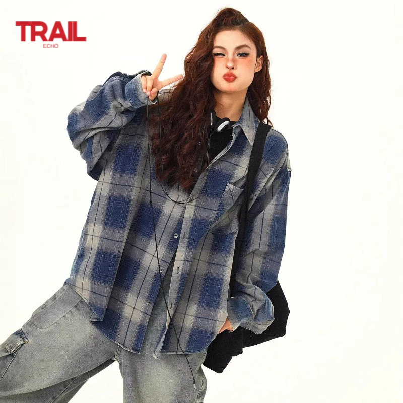 Áo sơ mi kẻ sọc nam Trail Echo Áo dài tay phong cách cổ điển Hàn Quốc ...