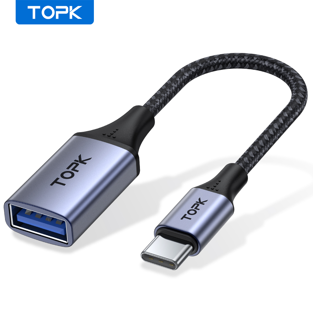 Topk A10 USB C sang USB A dapter Cáp OTG Type C Nam sang USB 3.0 2.0 Nữ Cáp Adapter Cho MacBook ...