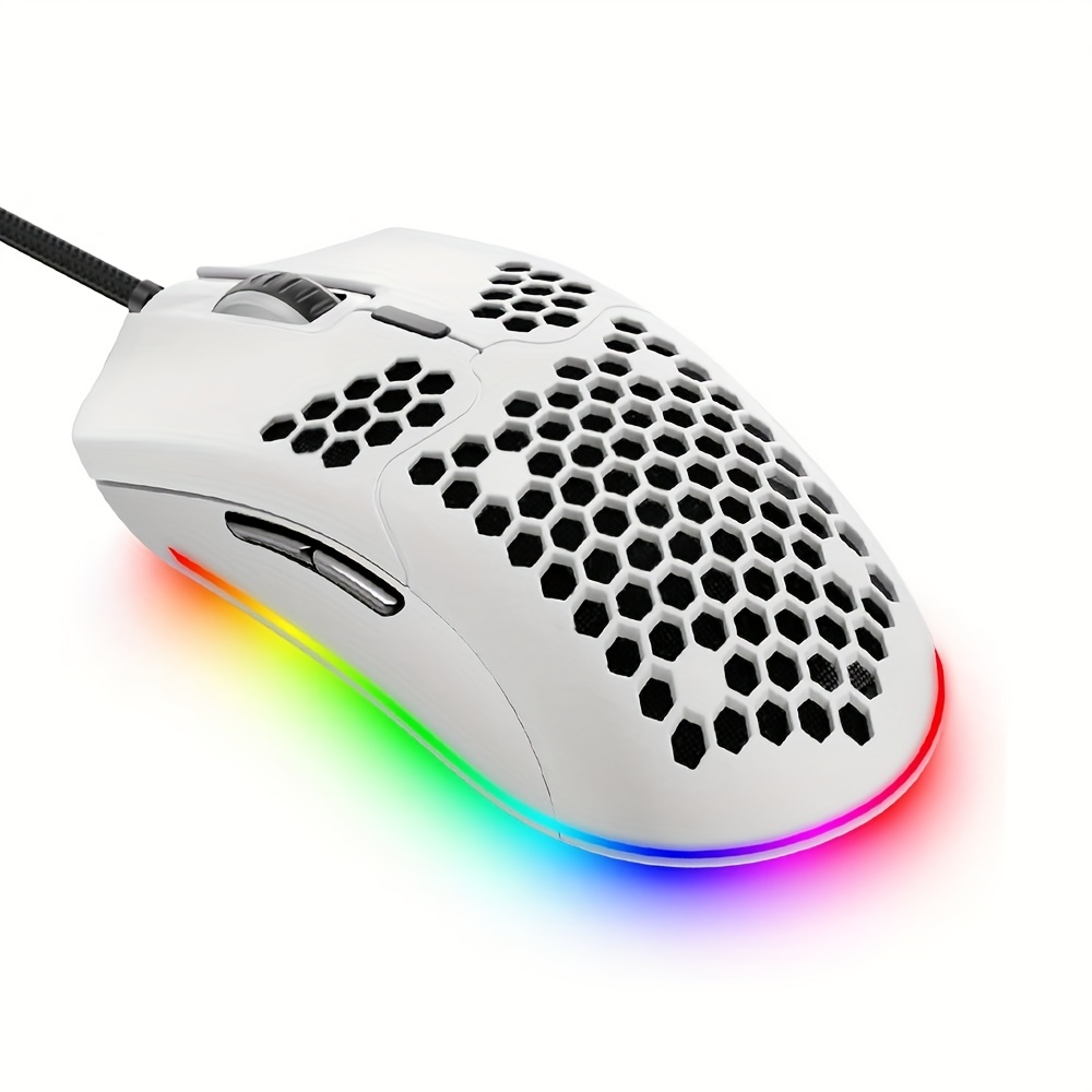 Chuột Quang Chơi Game 6400 DPI 65G 7 Nút Họa Tiết Tổ Ong Có Đèn Nền RGB ...