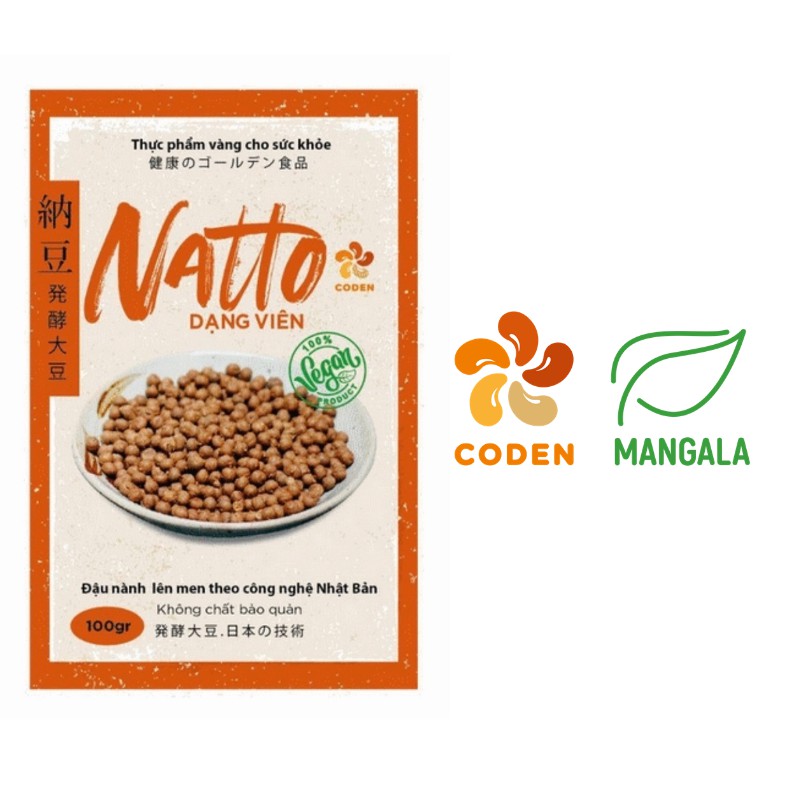 NATTO CODEN Đậu tương vàng lên men gốc Nhật Bản, viên sấy lạnh từ Natto ...