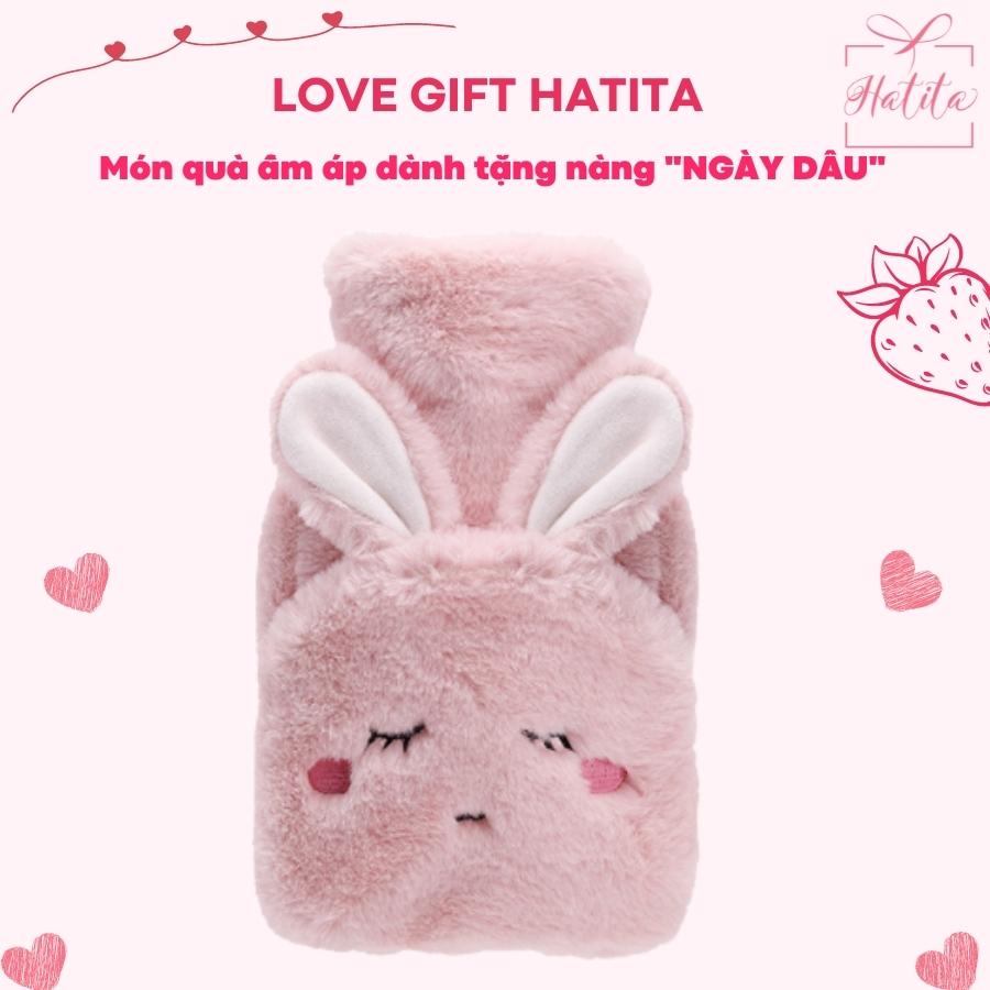 Túi chườm nóng đau bụng kinh HATITA 500ml phiên bản thỏ hồng m19, món ...