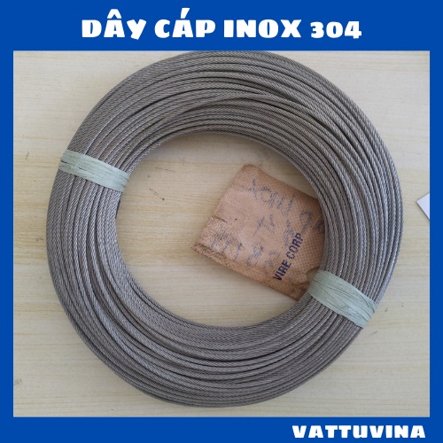 Cáp inox 1.5mm, 2mm, 3mm, 4mm, Cáp lụa Inox 304 Phi 1.5li, 2li, 3li ...