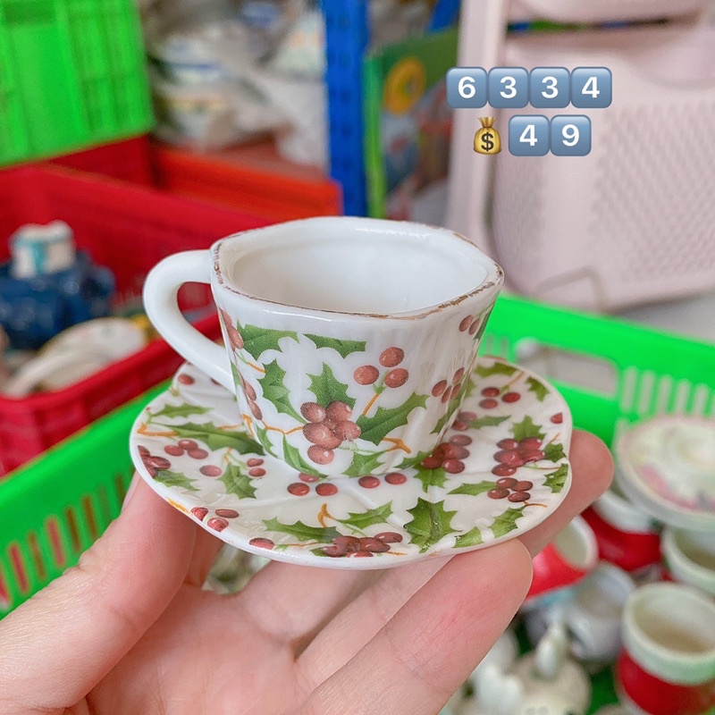 [Có sẵn][Ảnh thật] set trà vẽ nho mini (trầy viền vàng) | Shopee Việt Nam