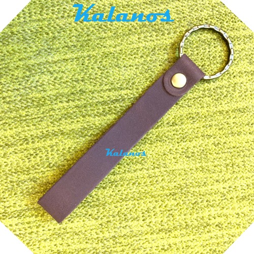 Móc khóa da bò cao cấp màu nâu đơn giản & sang trọng Kalanos KMKN120 ...